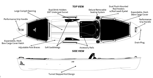 Ascend H10 Sit-In Hybrid Kayak - fishingnew